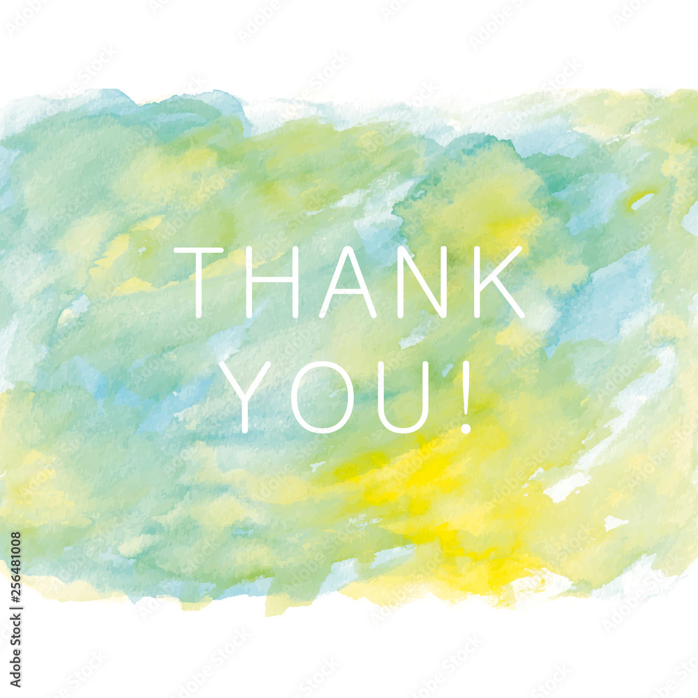 Watercolor thank you card Stock Vector | Adobe Stock