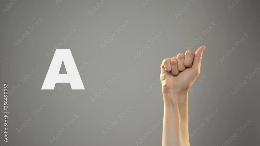 Letter A in sign language, hand on background, communication for deaf ...