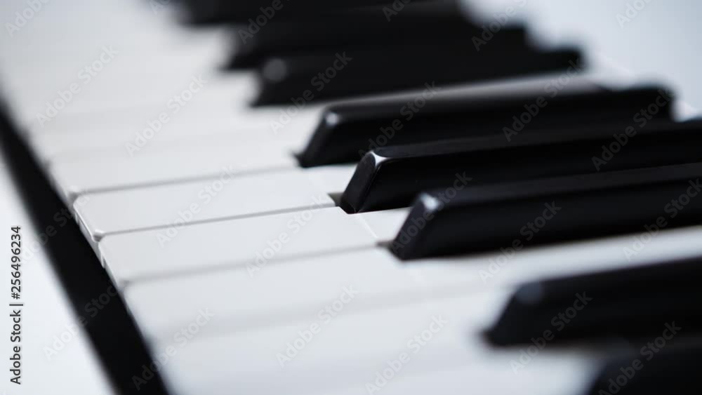 Stockvideo Midi keyboard keys in focus.Digital piano deck for musician ...