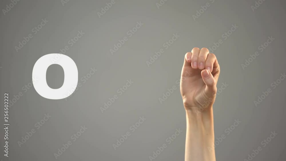 Letter O in sign language, hand on background, communication for deaf ...
