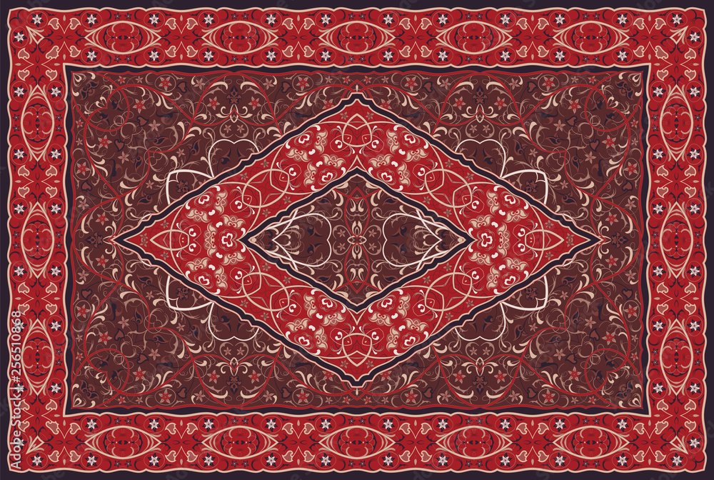 Vintage Arabic pattern. Persian colored carpet. Rich ornament for ...