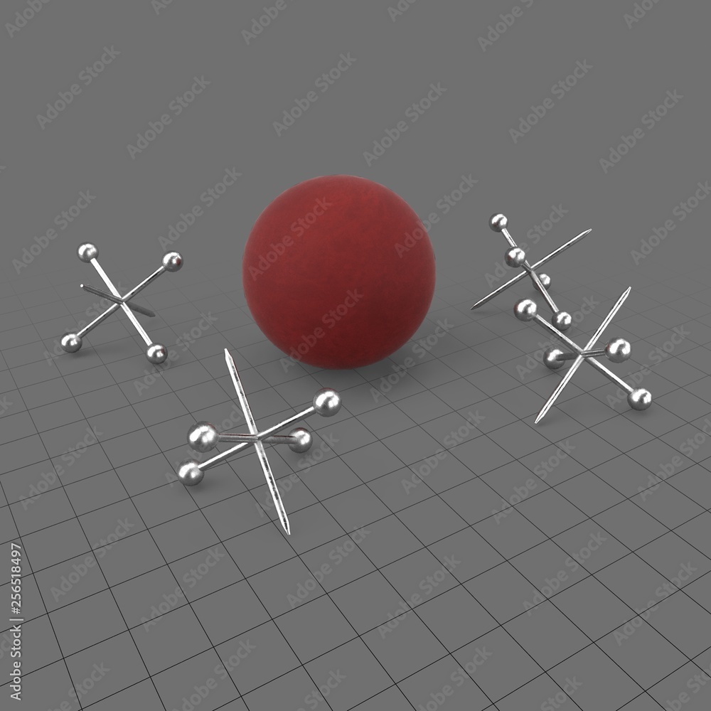 Jacks and ball Stock 3D asset | Adobe Stock