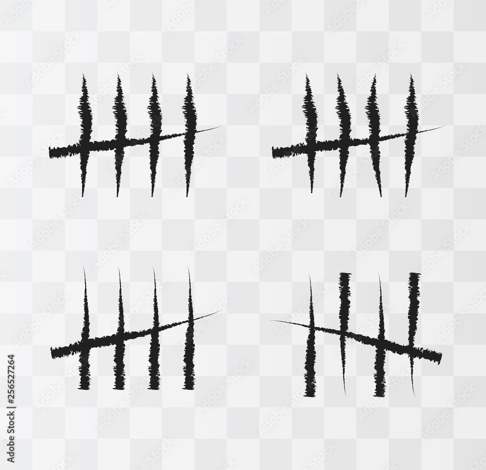 Tally marks on the wall Stock Vector | Adobe Stock