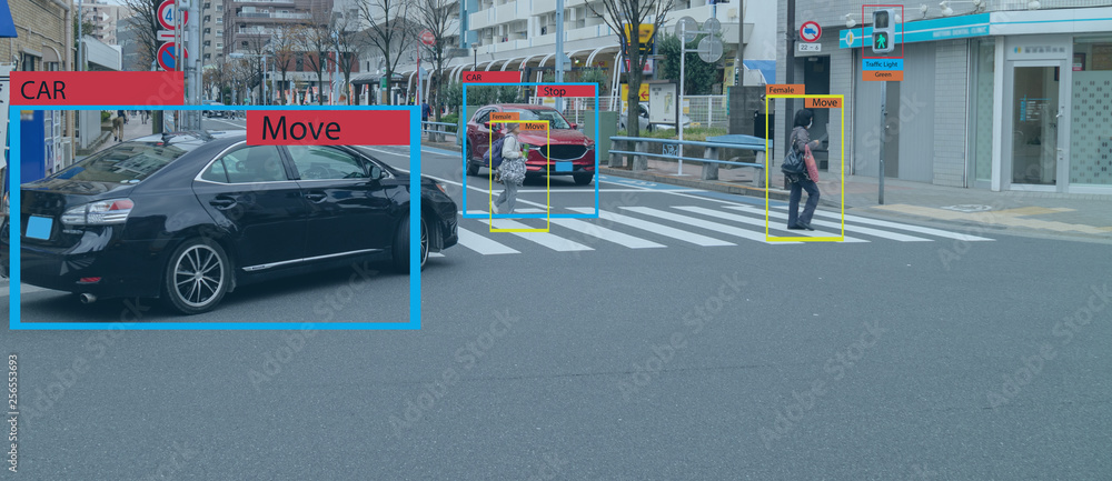 iot smart automotive Driverless car with artificial intelligence ...