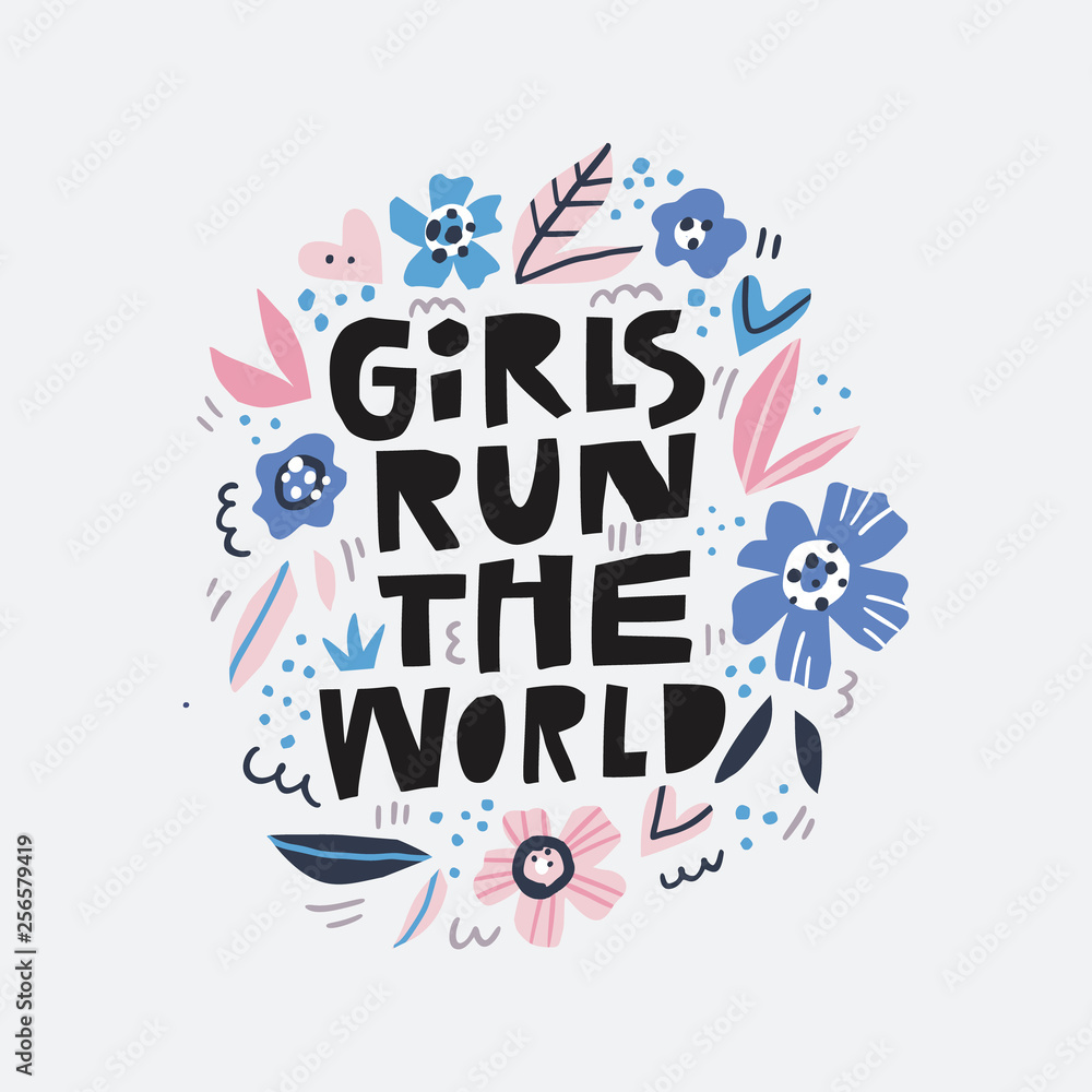 Girls run the world message illustration Stock Vector | Adobe Stock