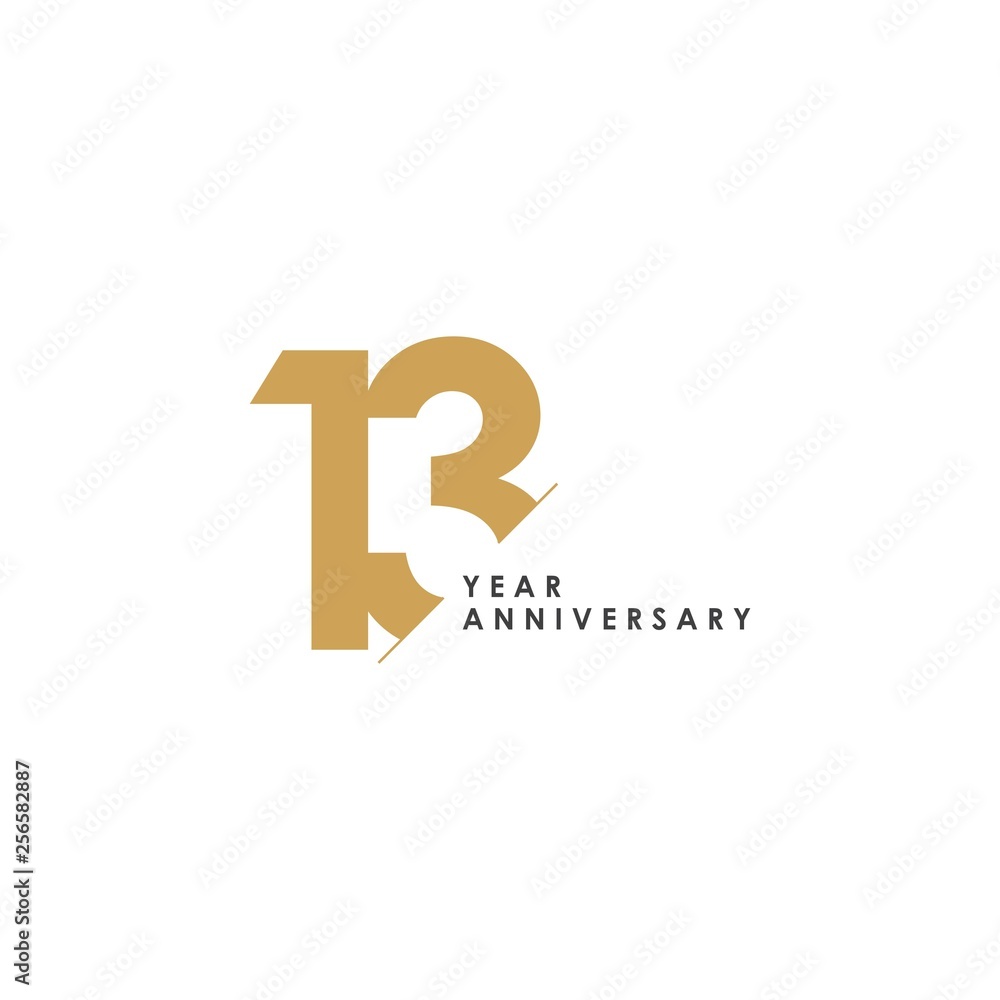 13 Year Anniversary Vector Template Design Illustration Stock Vector ...
