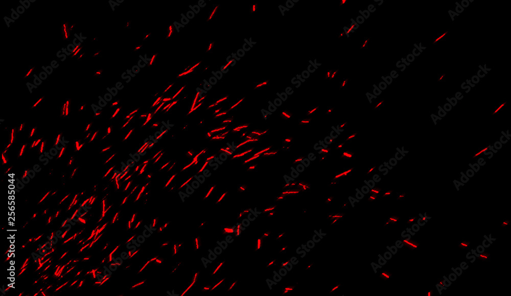 Red particles sparkle spray debris. Overlays texture . Design element ...