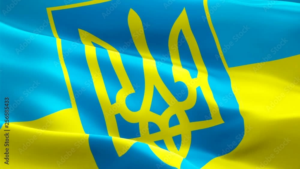 Ukraine flag video waving in wind. Realistic Ukrainian Flag background ...