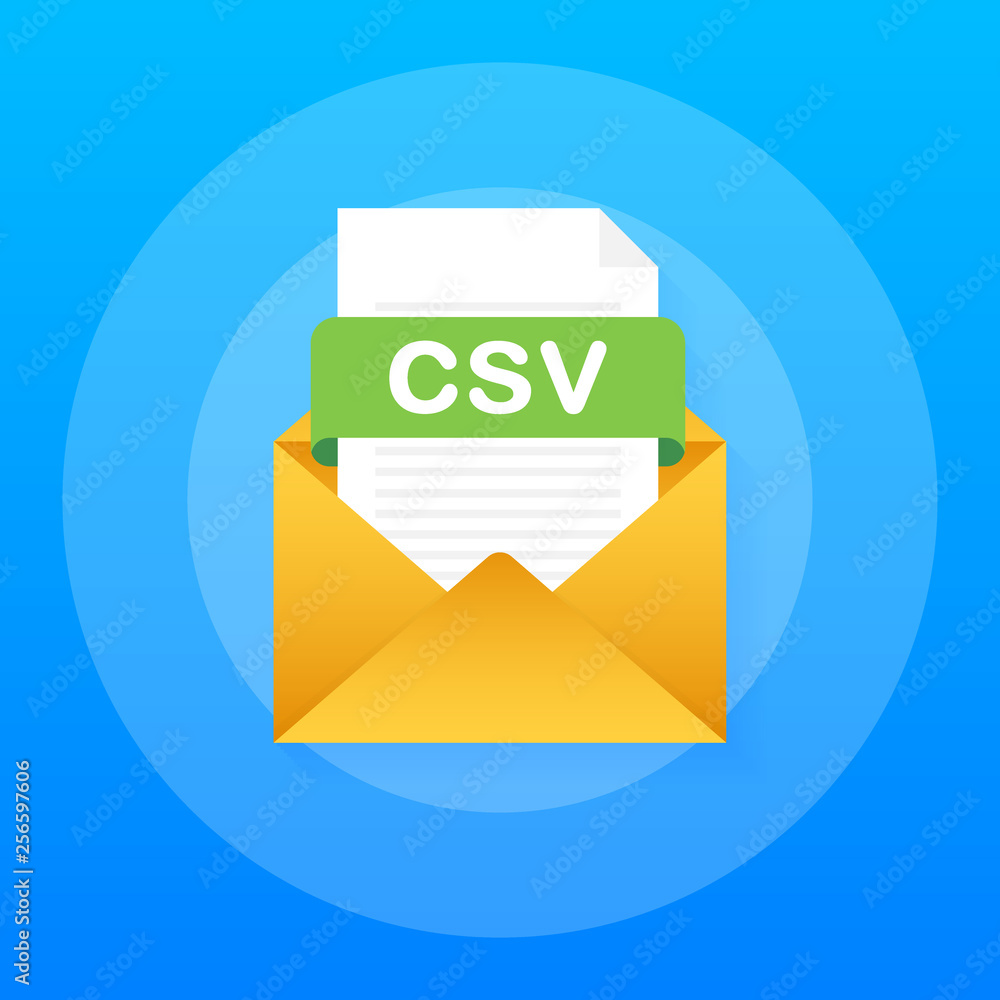 Download CSV button. Downloading document concept. File with CSV label ...