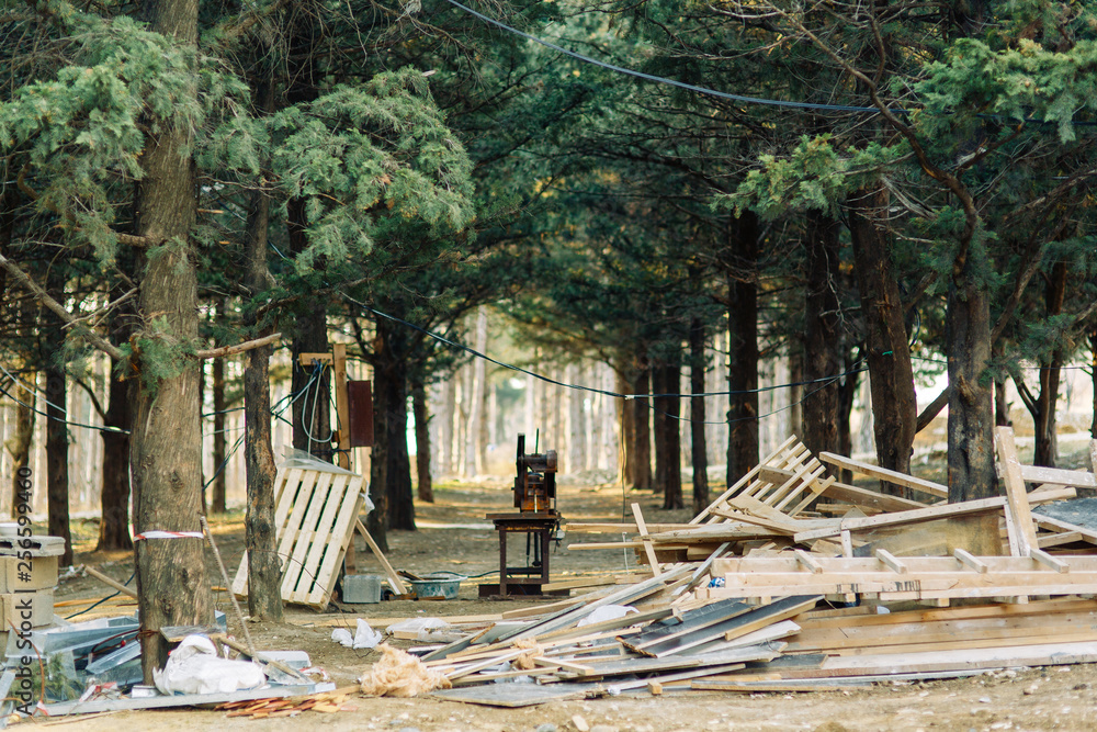 Landfills and construction waste in nature. Environmental problems and ...