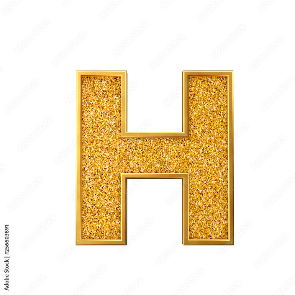 The Letter H In Glitter