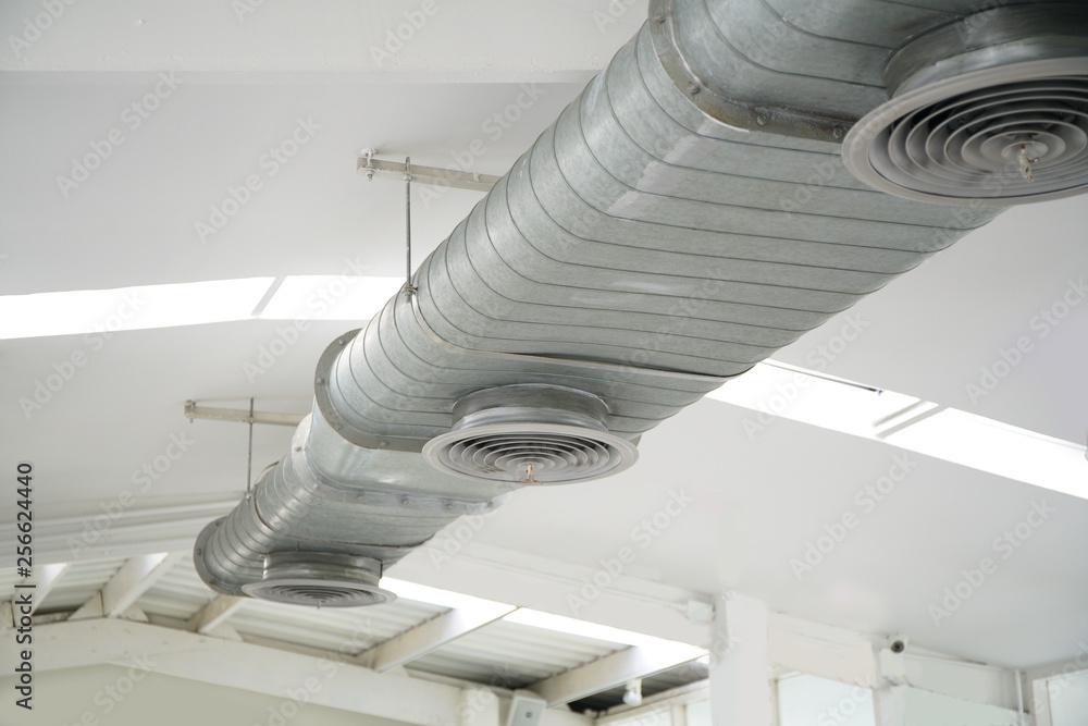 Air duct. Air Condition pipe line system flow industrial design, in ...