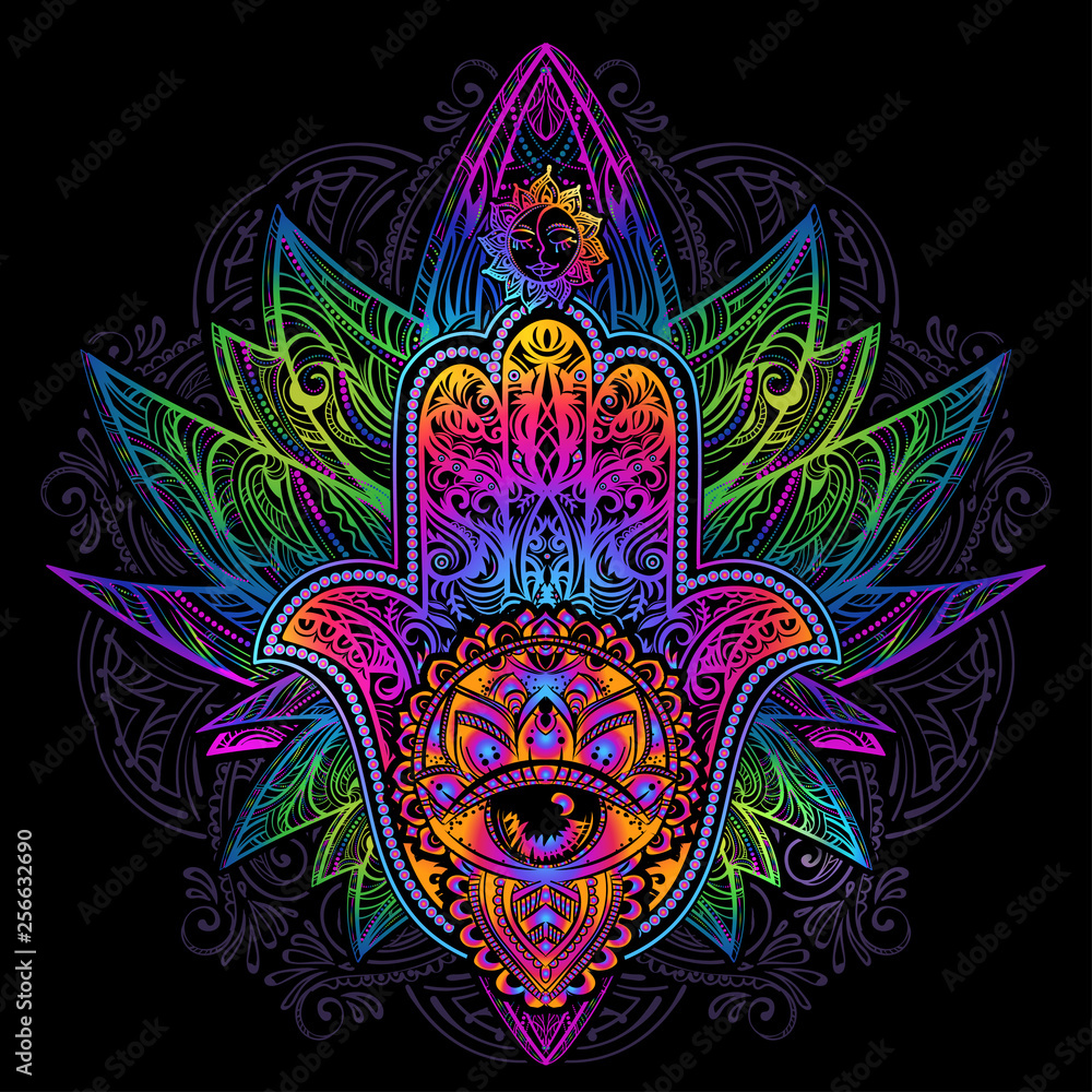 Hamsa Hand of Fatima Stock Vector | Adobe Stock