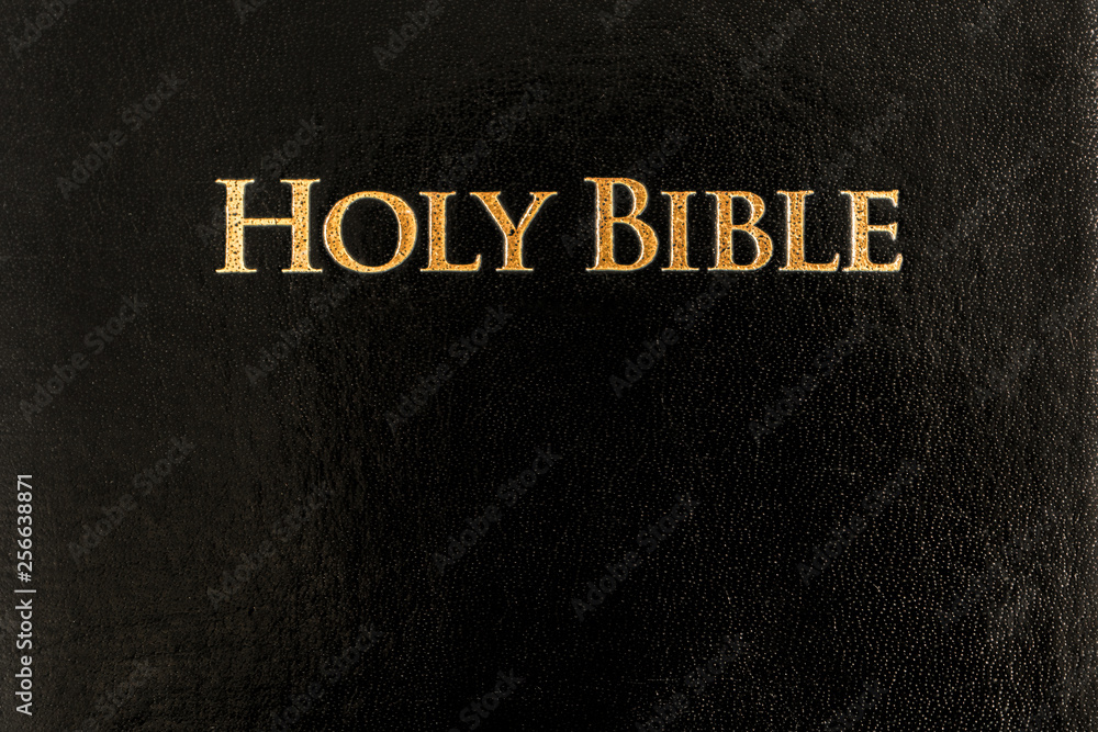 Gold letter HOLY BIBLE in leather book cover Stock Photo | Adobe Stock