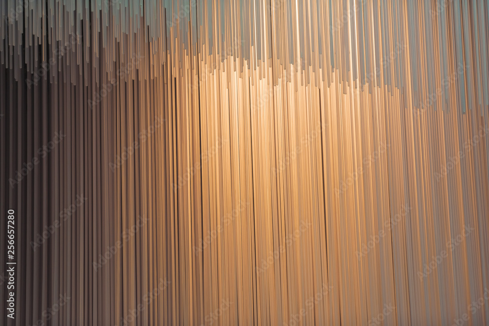 Abstract installation of plastic tubes in the interior. The texture of ...