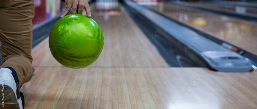 Man's hand holding a bowling ball ready to throw it Stock Photo | Adobe ...