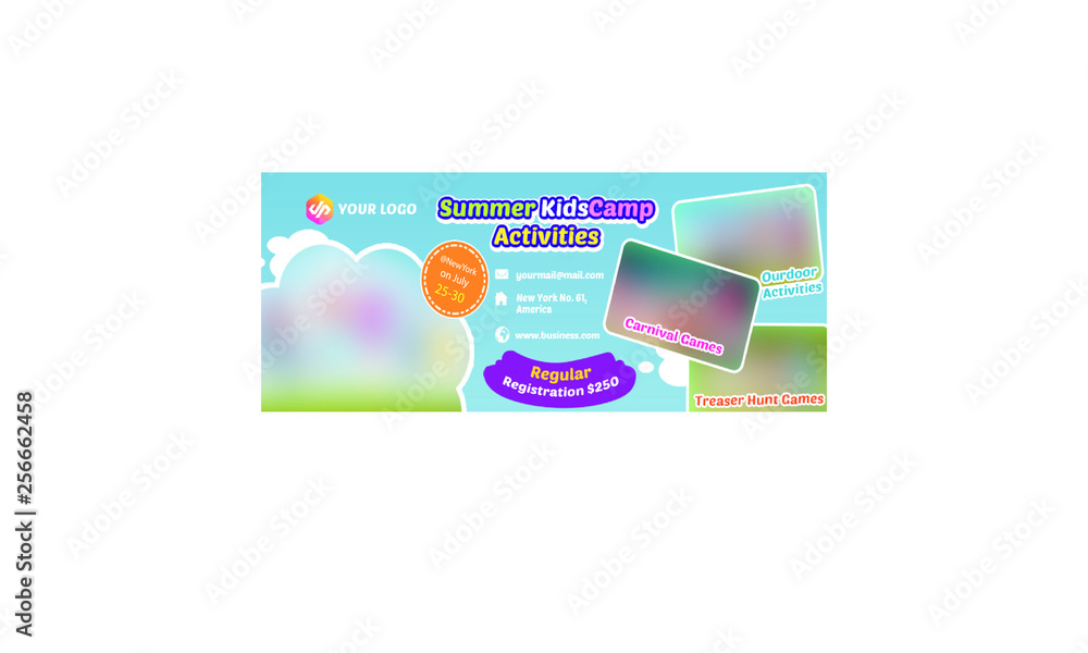 Holiday Travel Social Media Banner Layouts FB cover for Facebook. Set ...