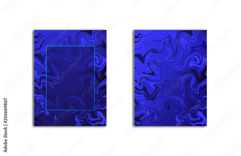 Deep blue dynamic abstract background. Liquid marble texture. Fluid ...