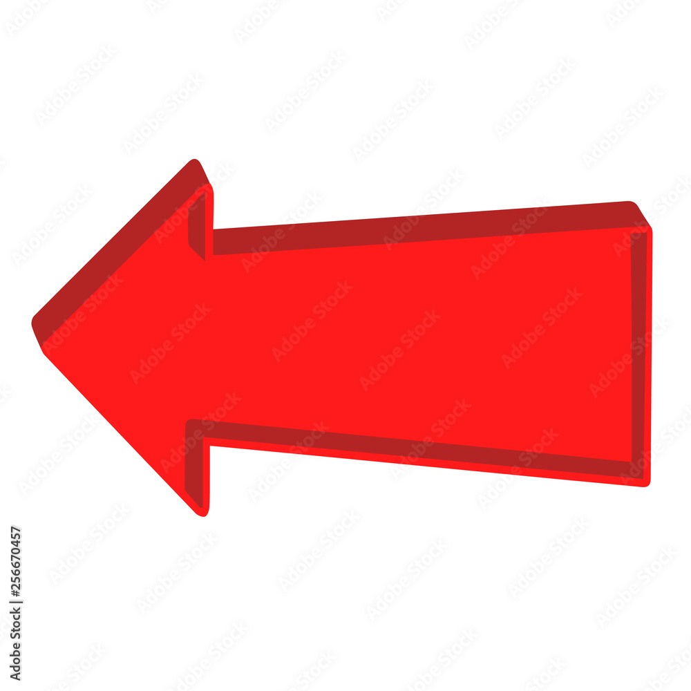 Red arrow pointing left on a white background Stock Vector | Adobe Stock