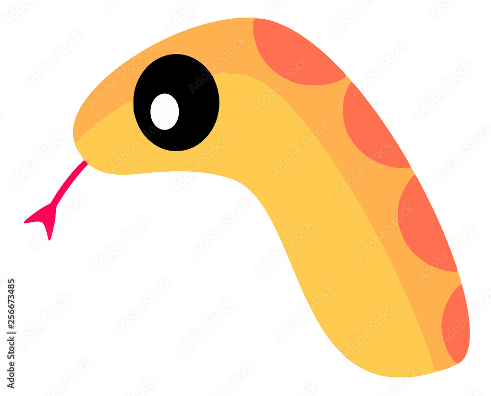 Simple Snake Head Cartoon Logo Illustration Vector Stock Illustration ...