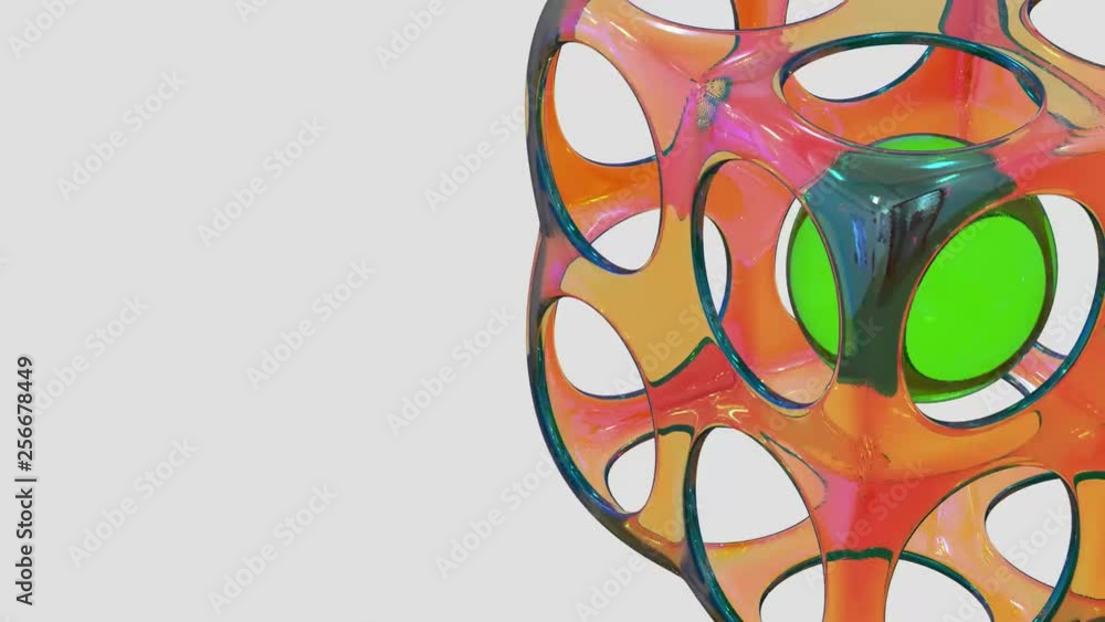 Three-dimensional Animated Shape with vibrant glass colors for ...