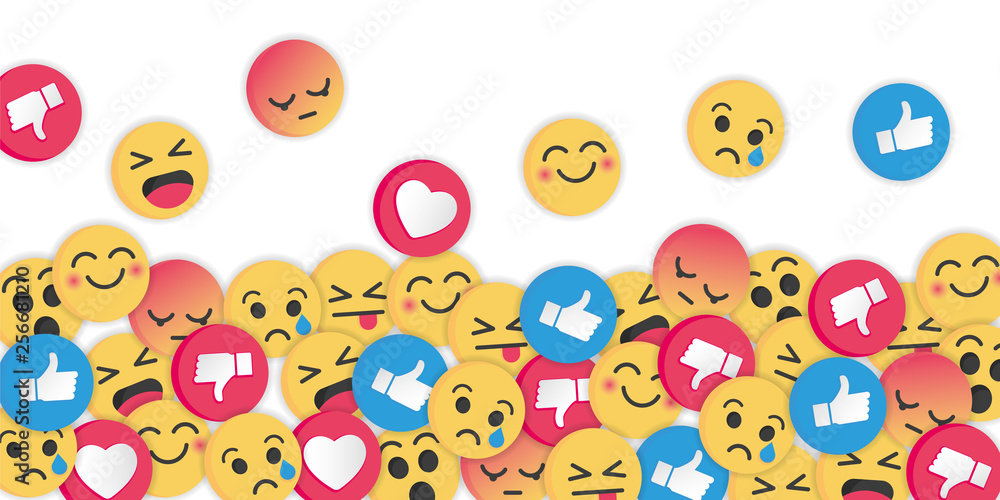 Modern emoji design on white background. Social Network emoticons ...