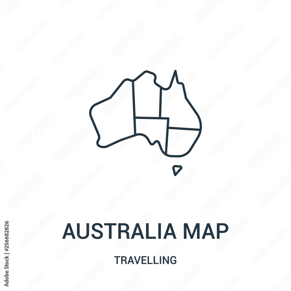 australia map icon vector from travelling collection. Thin line ... australia map icon vector from travelling collection. Thin line ...