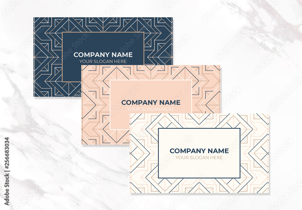 Company Name Card Layouts with Pattern Stock Template | Adobe Stock