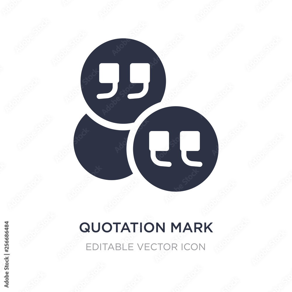 quotation mark inside a circle icon on white background. Simple element ...