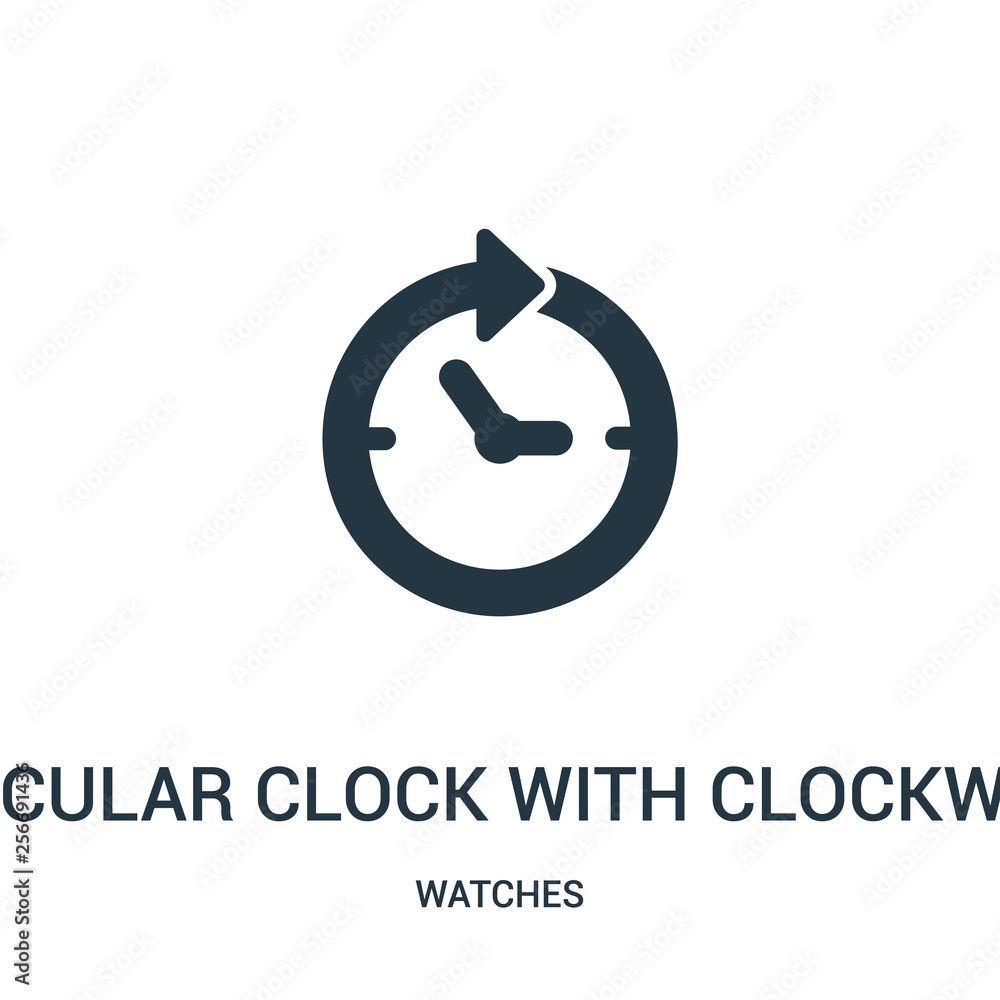circular clock with clockwise arrow around icon vector from watches ...