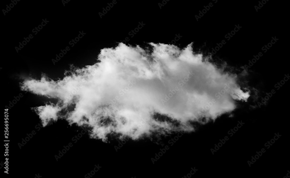 White cloud on a black isolated background to overlay the image_ Stock ...