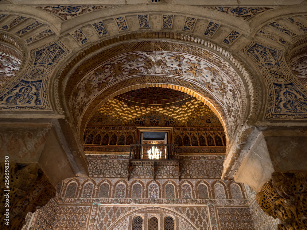 Poster SEVILLE, SPAIN - March 2018: Real Alcazar de Sevilla, fortified ...