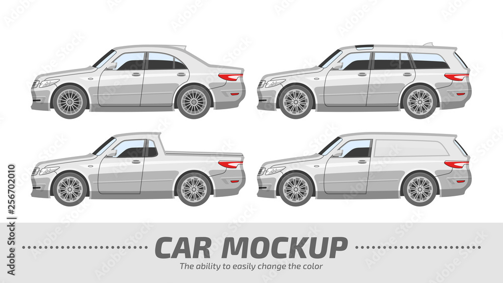 Car vector template on white background. Isolated business sedan ...