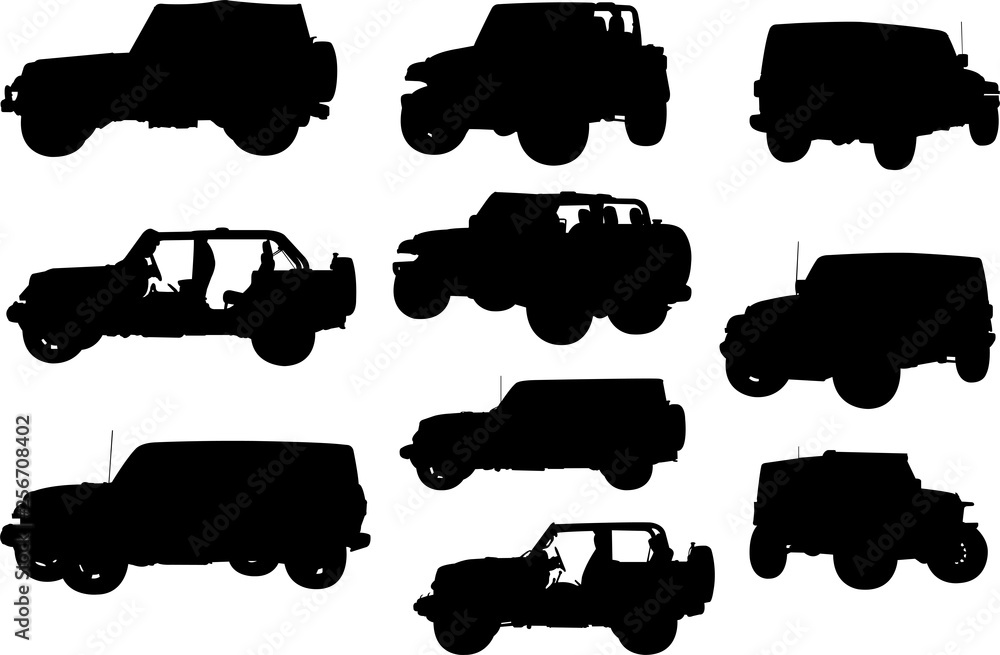 Jeep Silhouette Shape Vector Stock Vector | Adobe Stock