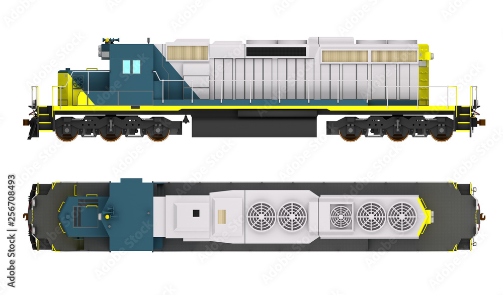 electric locomotive isolated on white side view Stock Illustration ...