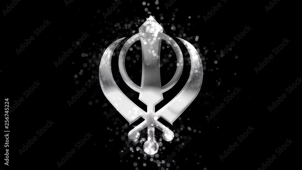 Silver Khanda, sikhism religious symbol on transparent background ...