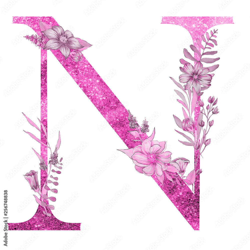The Letter A In Pink Glitter