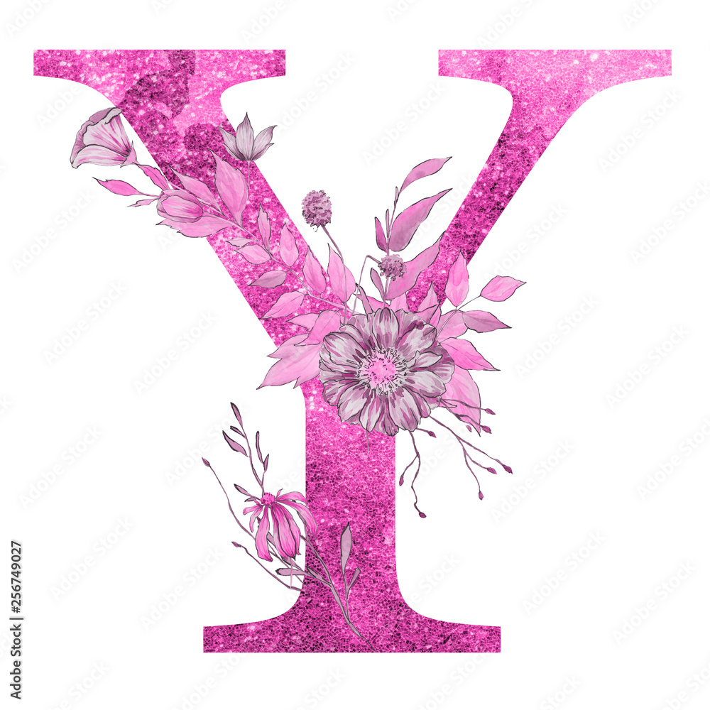 The Letter A In Pink Glitter