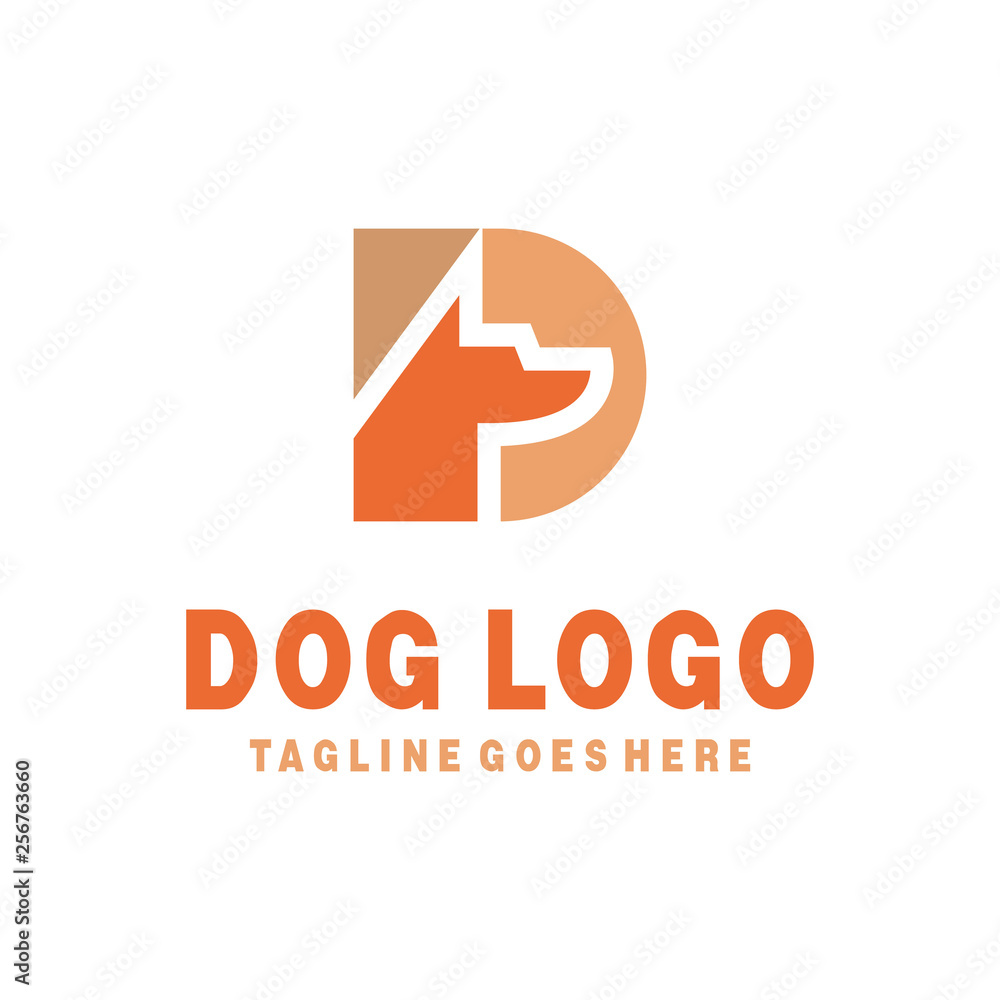 Letter D For Dog Logotype. Modern And Line. Animal and Mascot. Head Dog ...