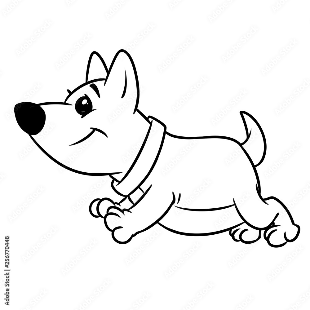 Dog running animal character coloring page cartoon illustration ...