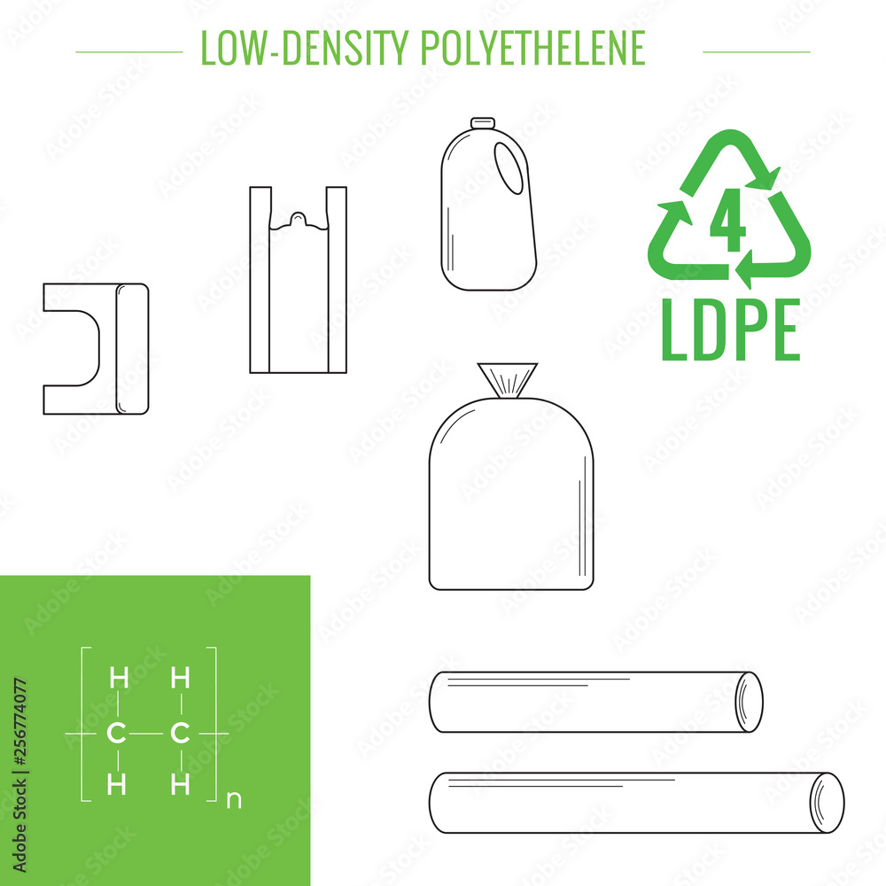 Vector plastic recyclable items. Stock Vector | Adobe Stock