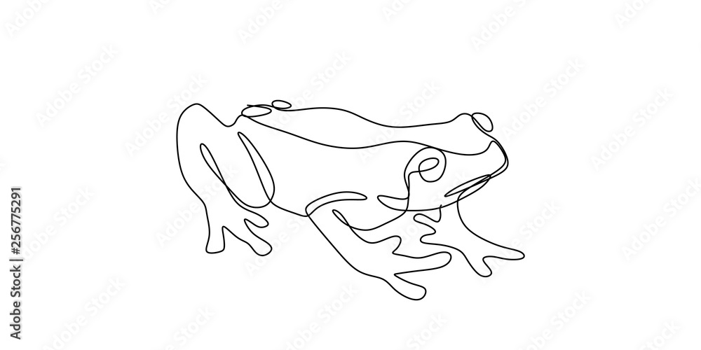 Continuous line drawing of frog vector illustration future minimalism ...