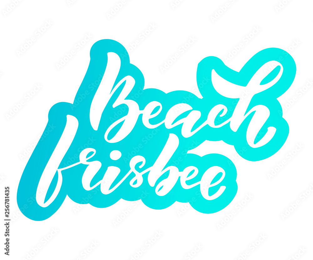 Beach frisbee hand lettering logo. Design print for t-shirt, cap ...