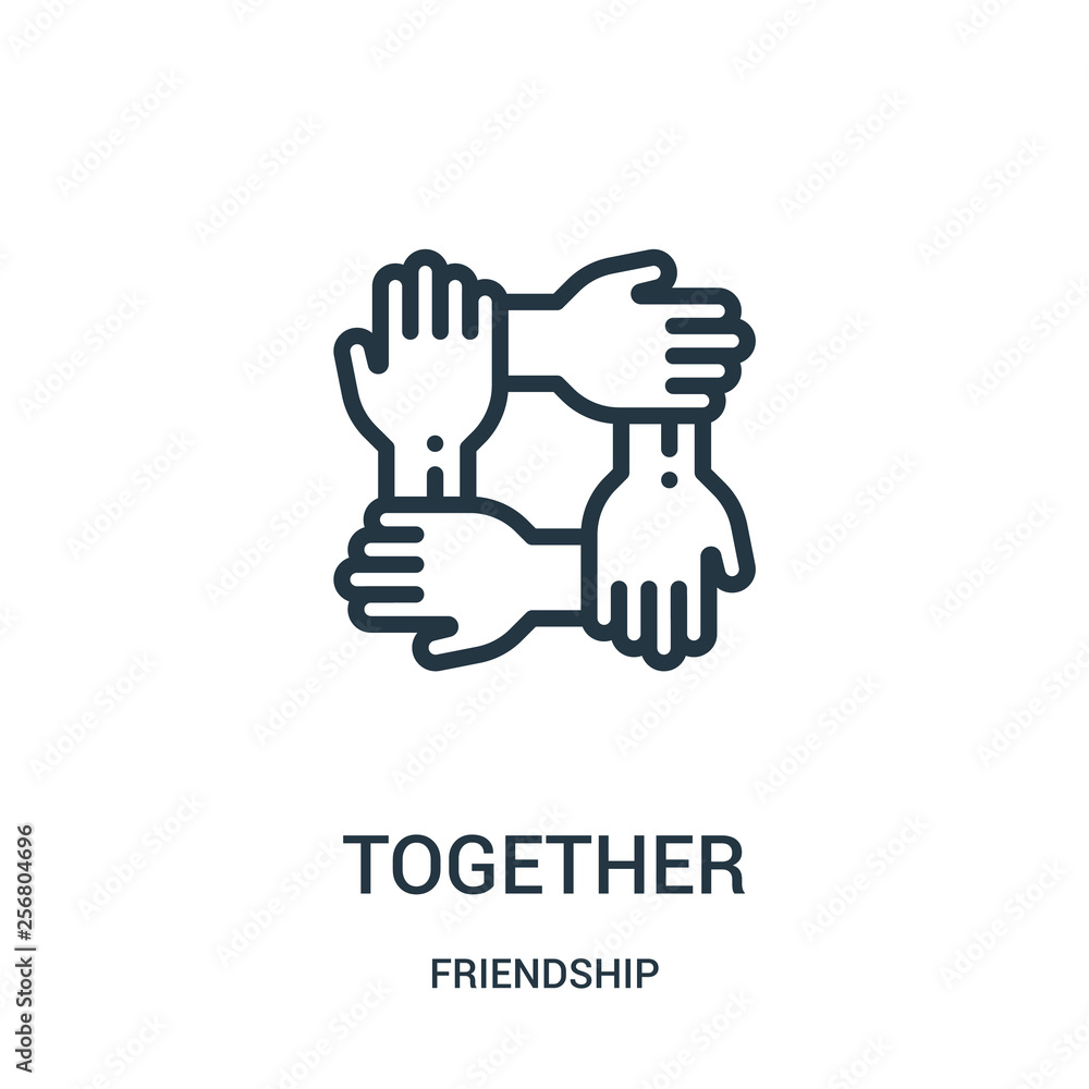 together icon vector from friendship collection. Thin line together ...