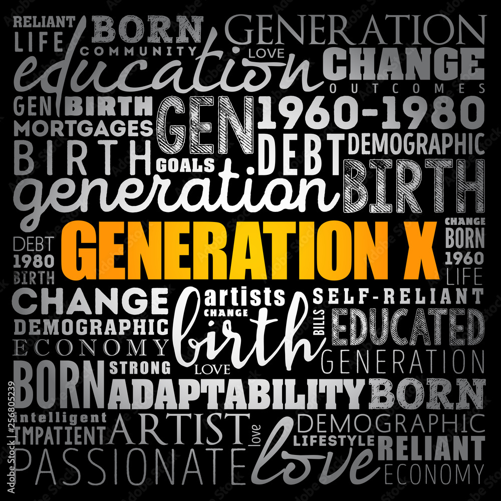 Generation X Word Cloud Concept collage background Stock Vector | Adobe ...