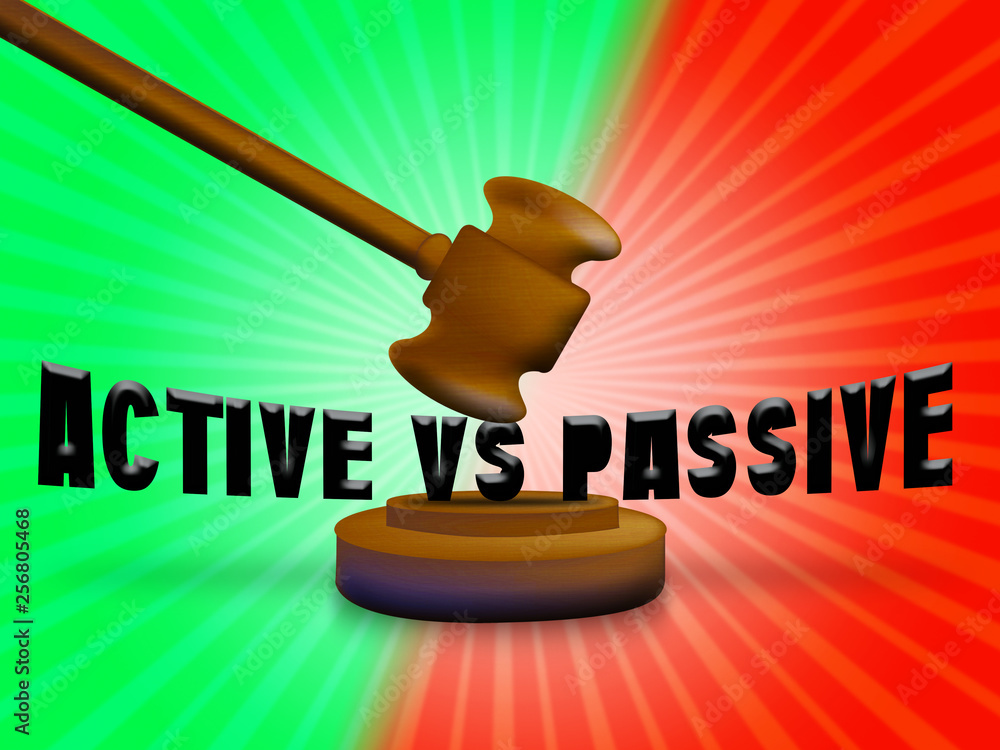 Active Vs Passive Gavel Shows Positive Attitude 3d Illustration Stock ...