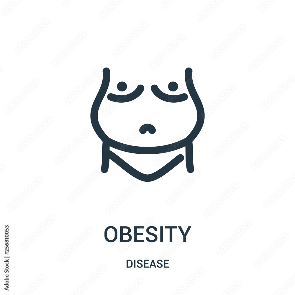 obesity icon vector from disease collection. Thin line obesity outline ...