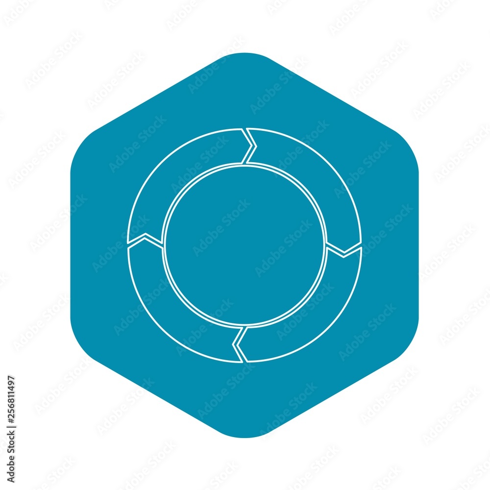 Cycle circle diagram icon. Outline illustration of cycle circle diagram ...