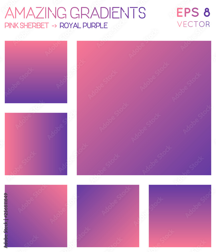 Colorful gradients in pink sherbet, royal purple color tones. Adorable ...