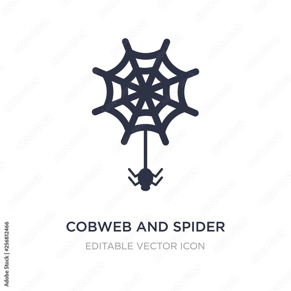 cobweb and spider icon on white background. Simple element illustration ...